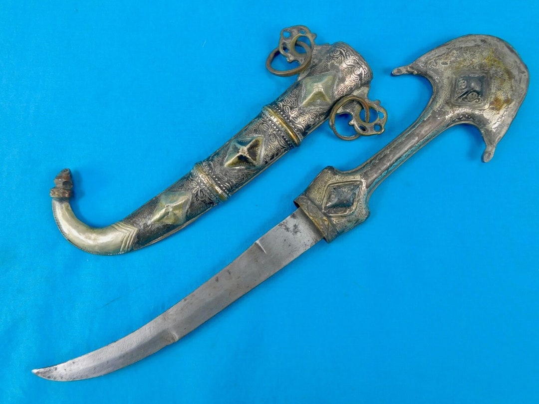 Antique 19 Century Middle East Large Jambia Knife British Blade W ...