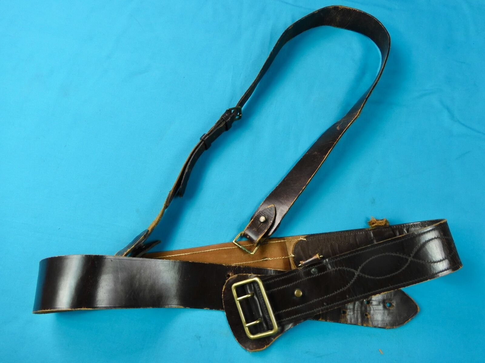 US WW2 Military Army Officer's Leather Belt With Shoulder Strap Gift ...