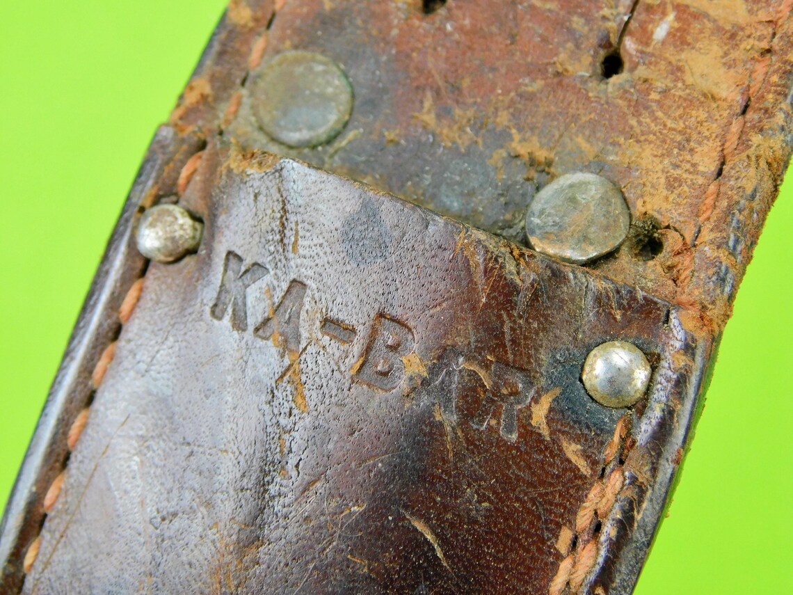 Vintage Ka-bar KABAR Leather Sheath Scabbard for Small Hunting Knife ...
