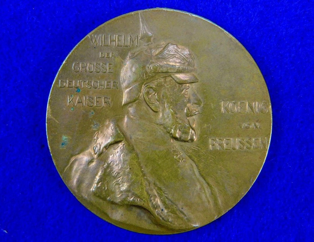 Antique German Germany WW1 Kaiser Wilhelm I Commemorative Medal Badge ...