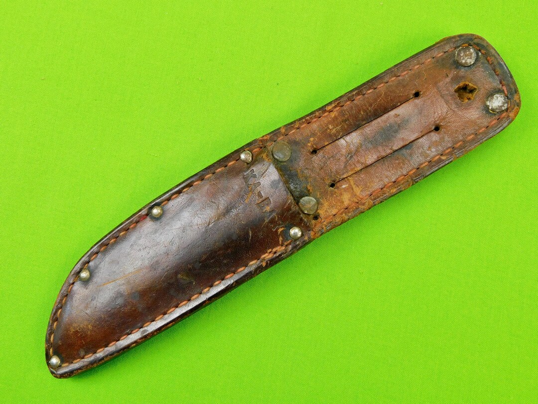Vintage Ka-bar KABAR Leather Sheath Scabbard for Small Hunting Knife ...