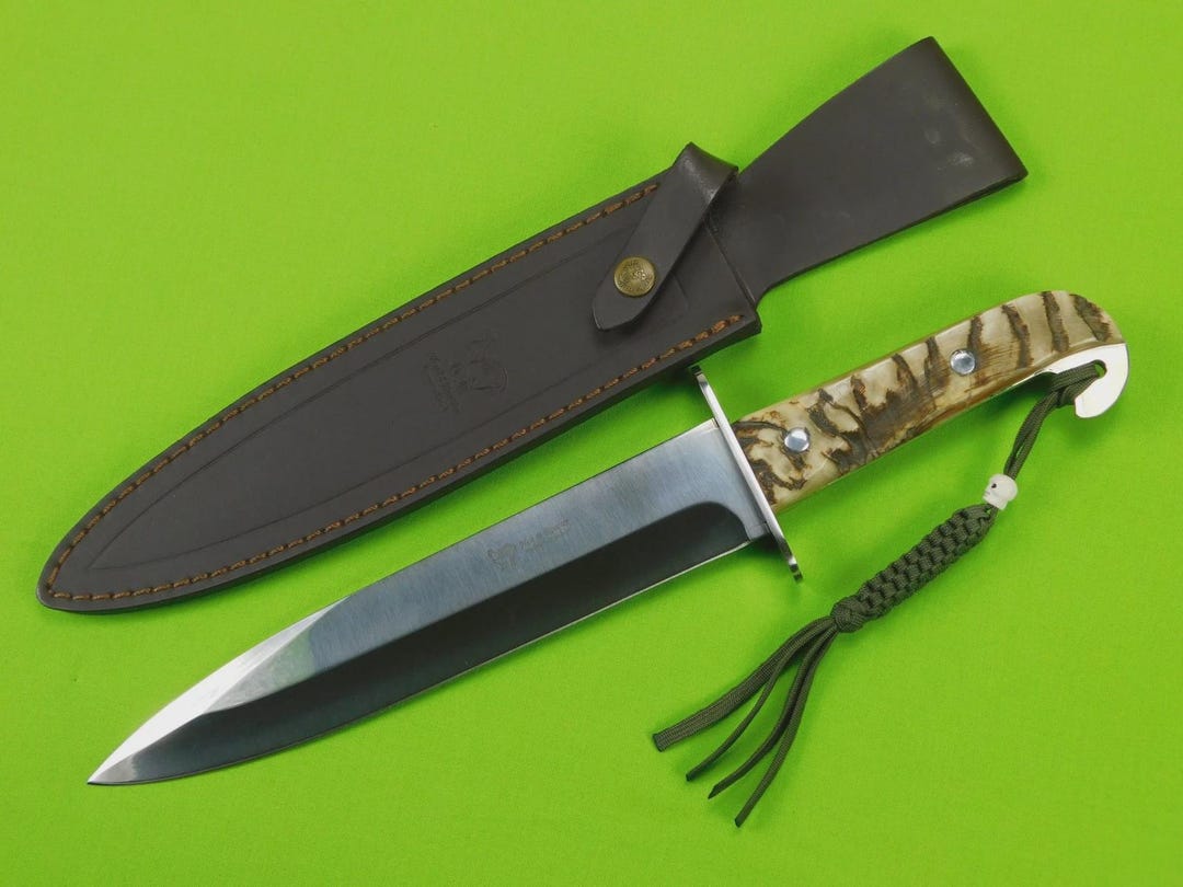 Vintage Spain Hen & Rooster Hunting Knife With Sheath – Horn Handle - Etsy