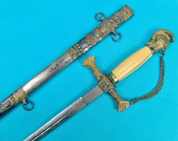 RARE Antique US 1871 1873 Henderson & Giddings German Fraternal Masonic ...