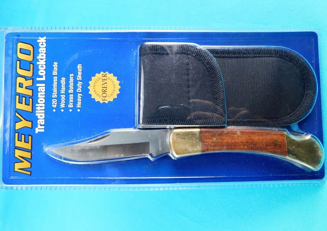 Meyerco MBCAMP110 Traditional Lockback Folding Pocket Knife W/ Sheath ...