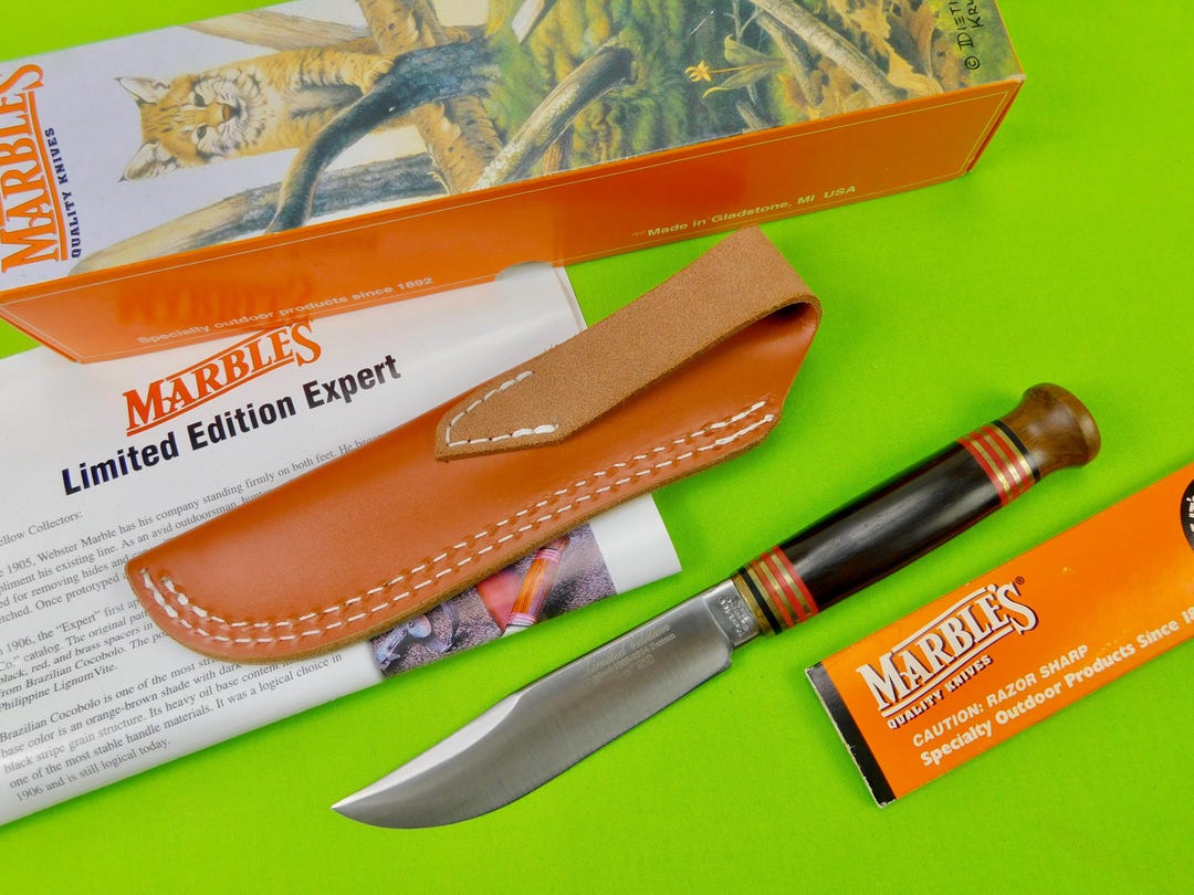 US Marbles Expert Limited Edition Bowie Hunting Knife W/ Sheath Box ...