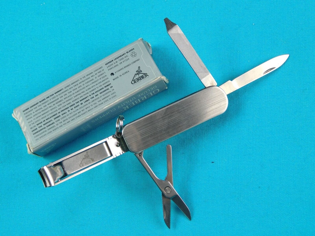 Gerber Deluxe Utility 22-07166 Folding Pocket Knife Multi Tool Nail ...