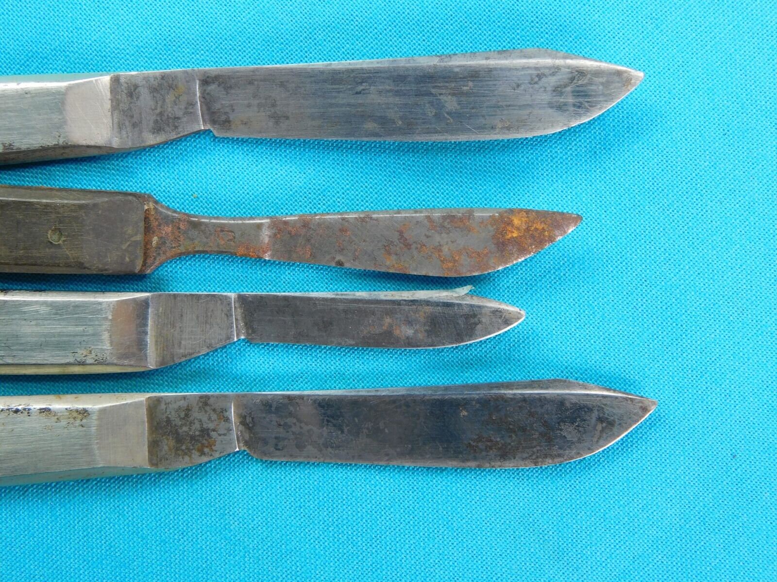 British English Antique WW1 Field Surgeon 4 Scalpel Knife Set W/ Box ...