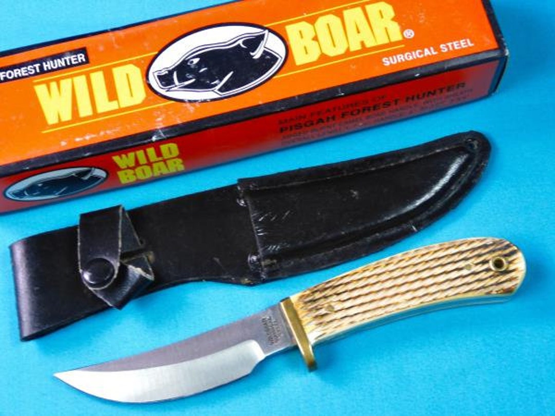 Wild Boar Skinning Hunting Knife W/ Sheath Box - Etsy