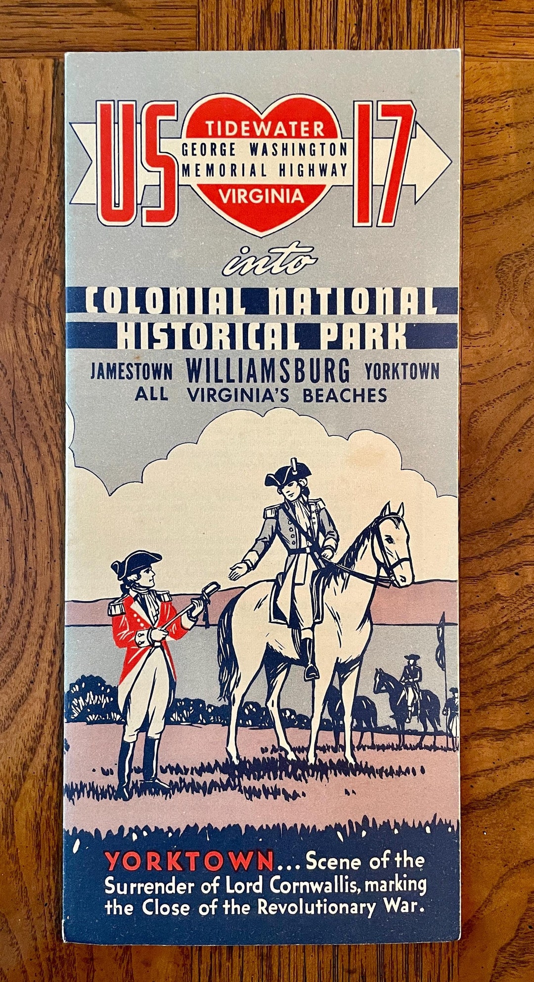 1940s Virginia Souvenir Brochure Map, Tidewater Colonial National ...