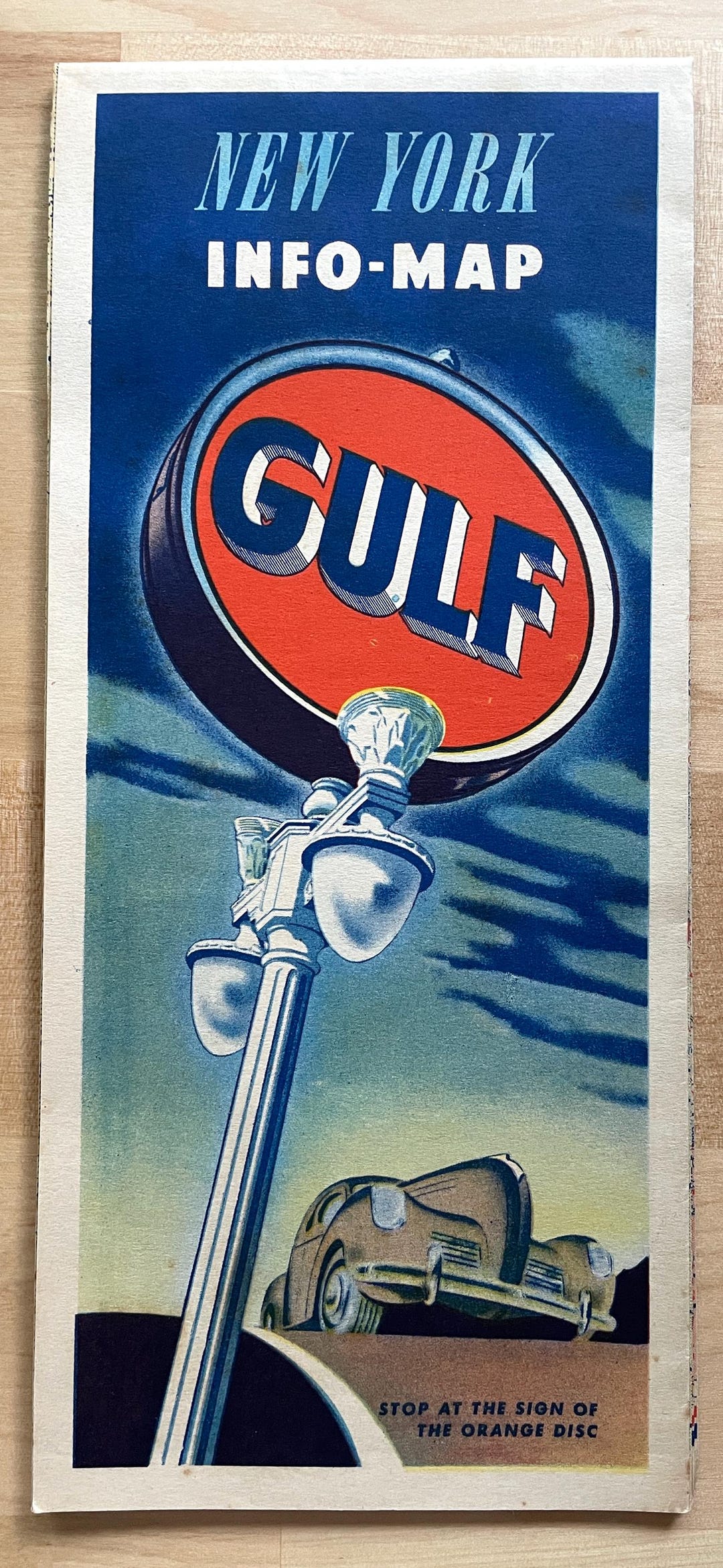 Vintage Road Maps 1940s, Gulf Gasoline Road Trip, New York Map ...