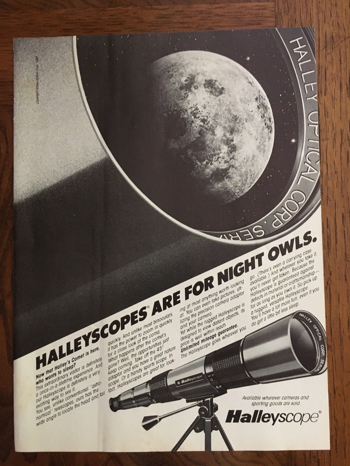 Vintage Telescope Ad, Halleyscope, Black and White Advertising ...