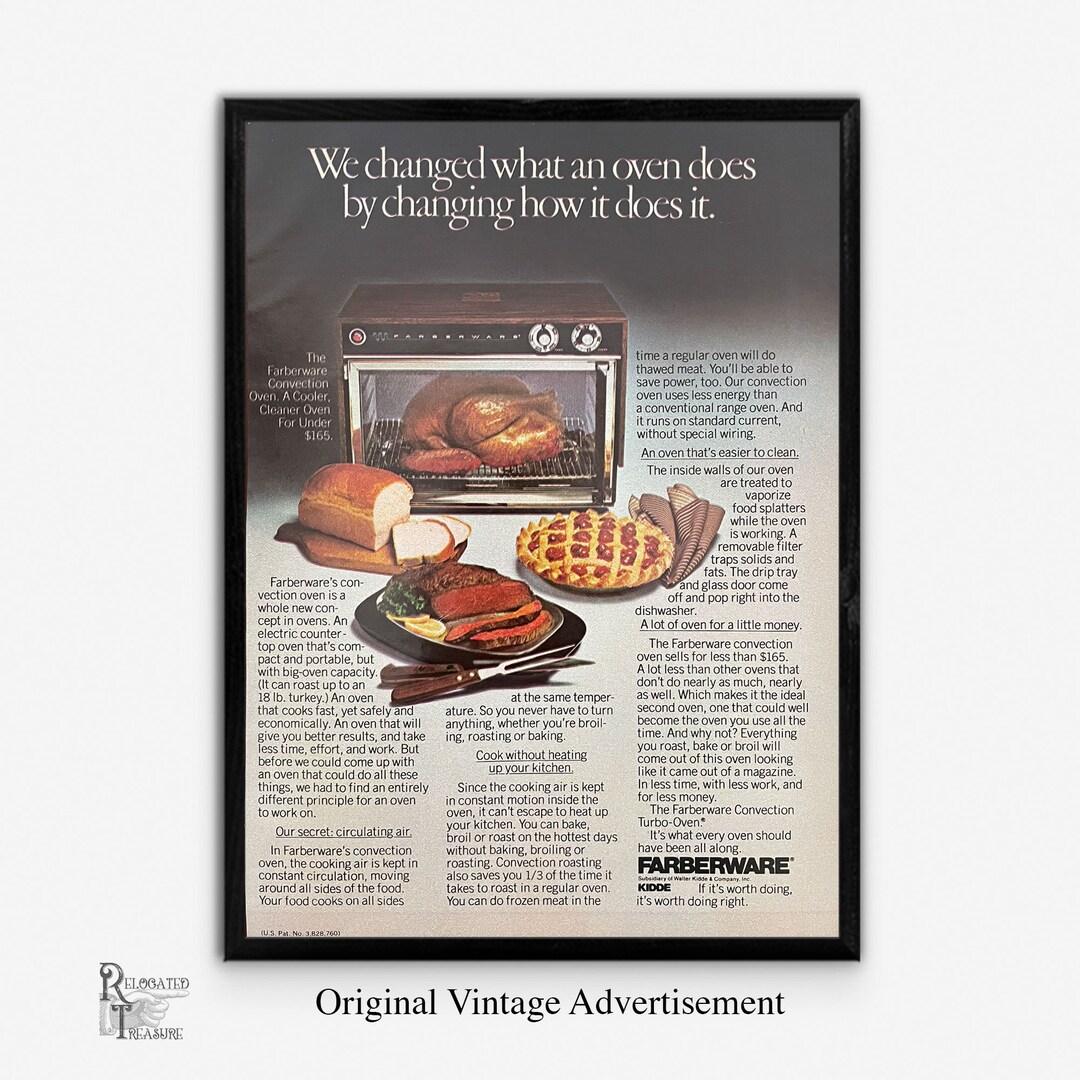 Vintage Farberware Convection Oven for 1970s Decor, Retro Kitchen Wall ...