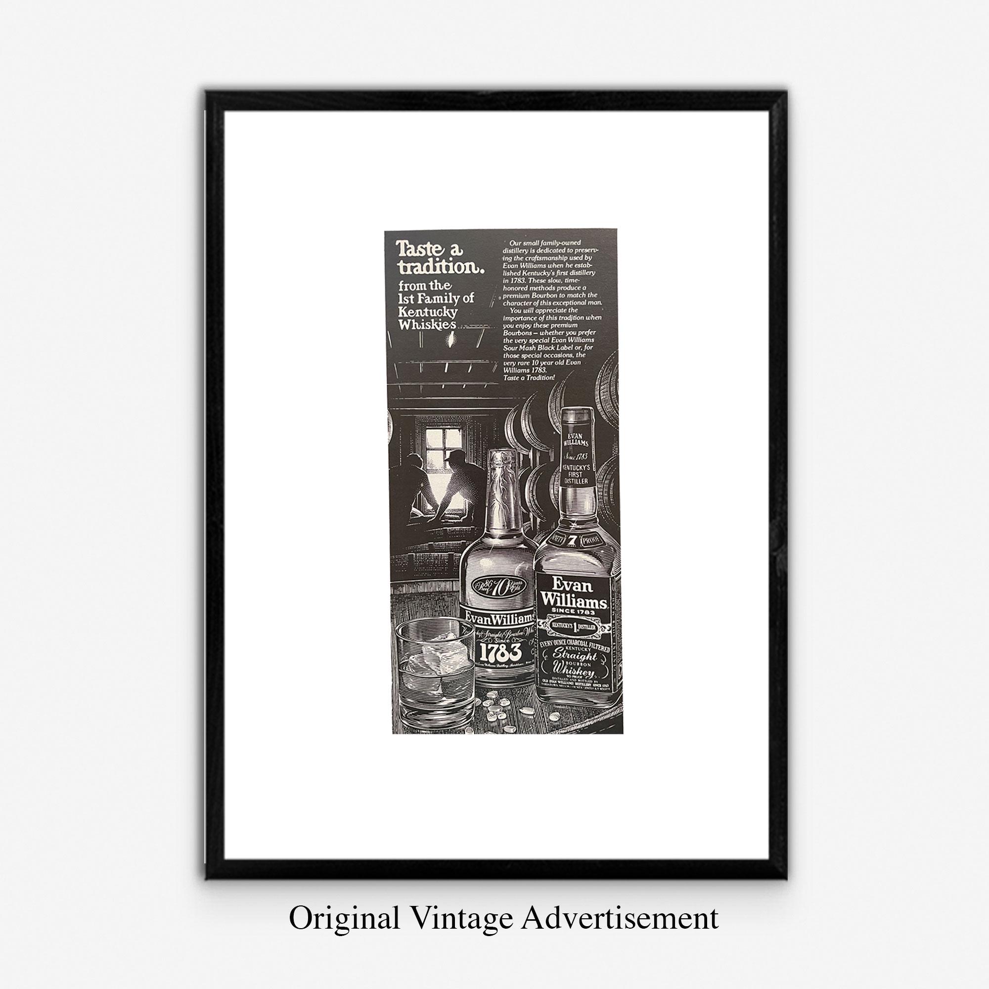 ORIGINAL VINTAGE ADS, Two Whiskey Ads, Retro Bar Decor, 70s Bourbon ...