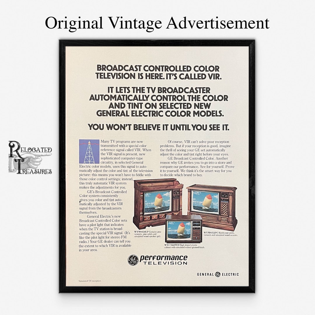 Home Media Room Decor, Original Ads, TV Cabinet, GE Television, 1970s ...