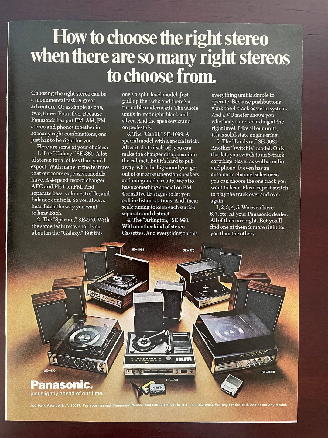 Classic Panasonic Stereo Turntable Ad, 1970s Retro Stereo, Gift for ...