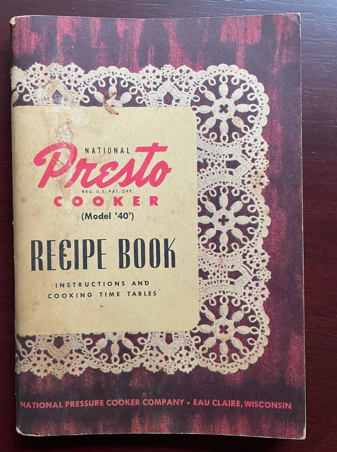 1940s Recipe Book, National Presto Cooker Recipe Book, Pressure Cooker ...