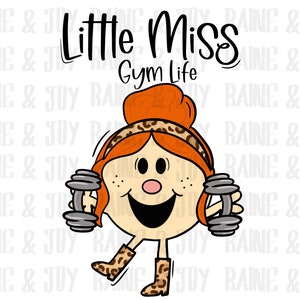 Little Miss Gym Life Png, Gym Png, Red Head Little Miss Png, Miss Fit ...
