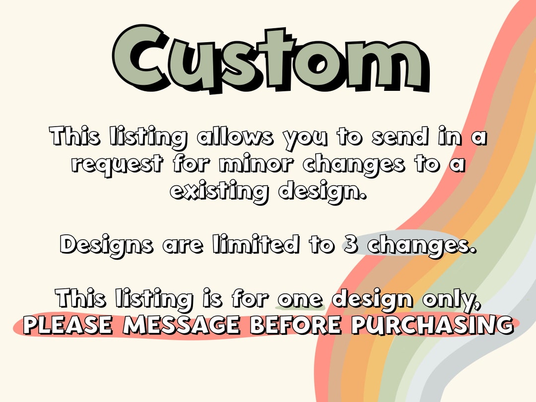 Custom Minor Changes to a Existing Png Design. Designs Are Limited to 3 ...
