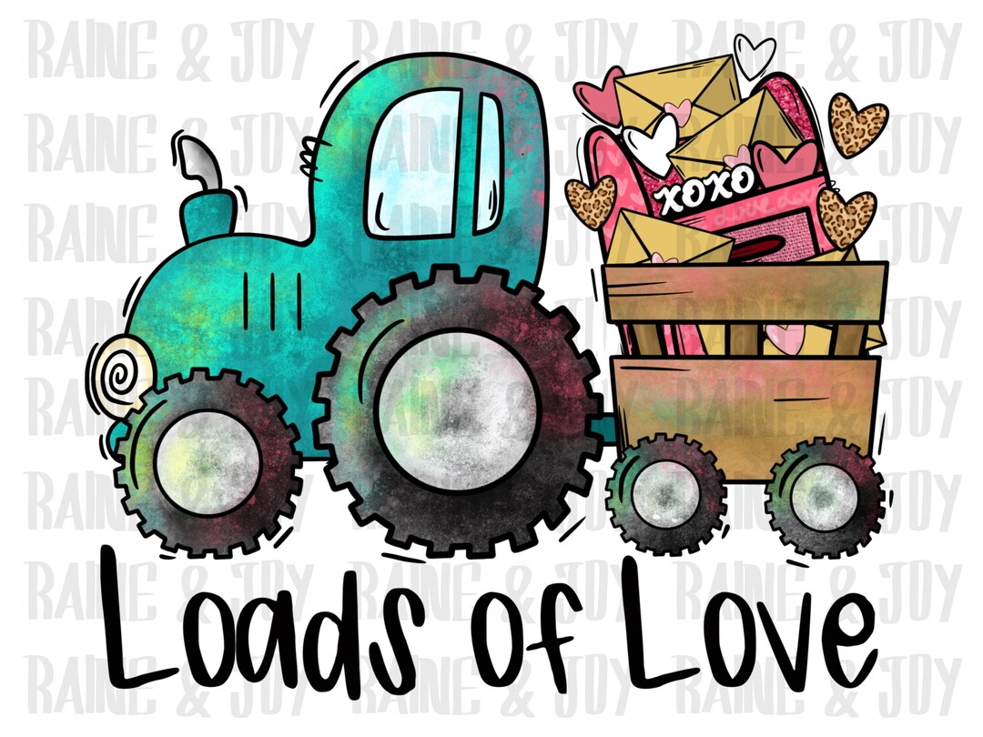 Valentine Tractor With Hearts Png, Loads of Love Png, Valentines Png ...