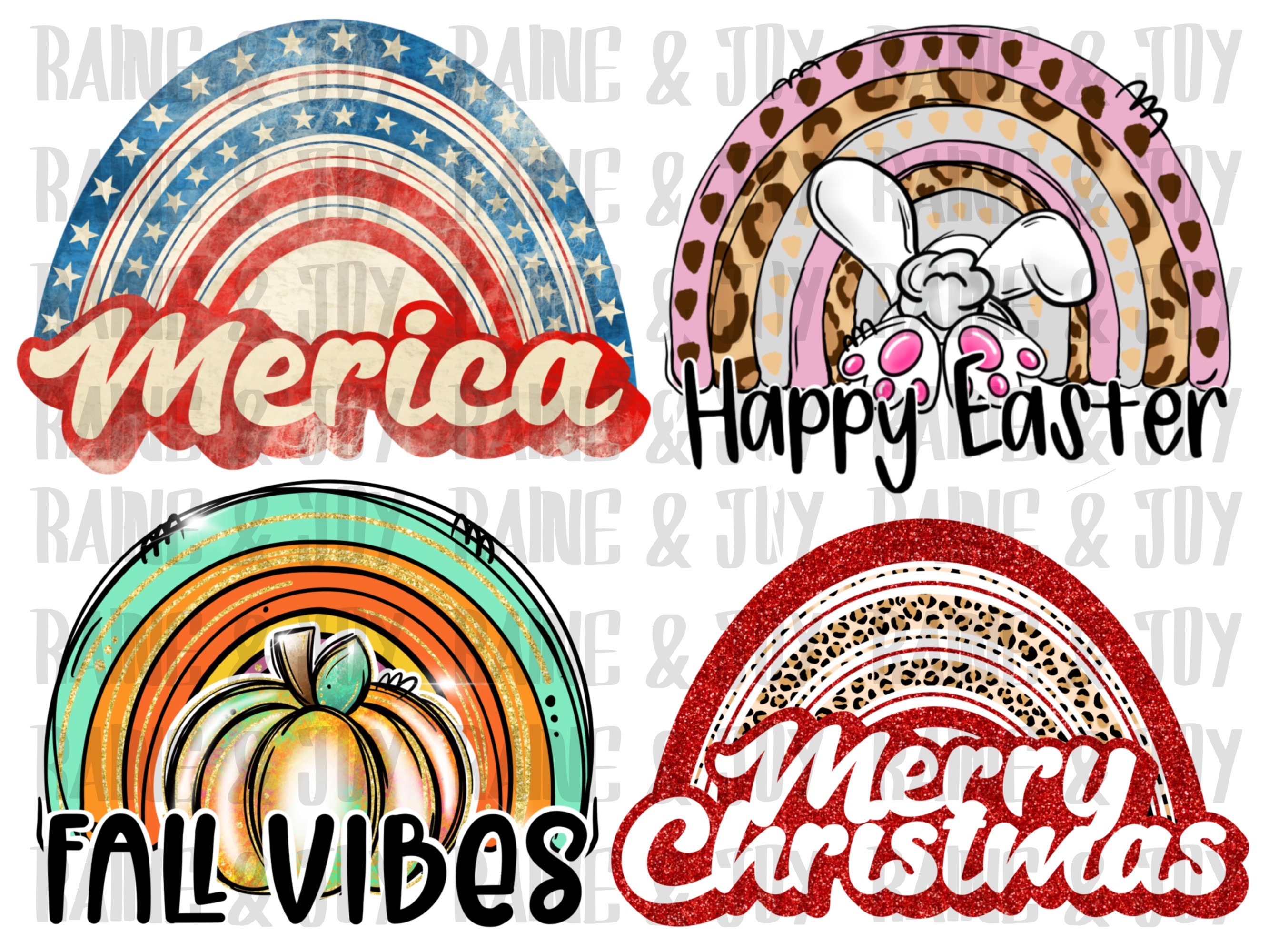 Rainbow Bundle Png Rainbow Png Sublimation Bundles Seasonal - Etsy