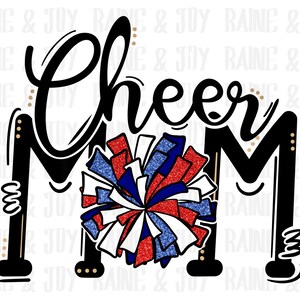 Cheer Mom Png, Cheer Png, Mom Png, Cheerleader Png, Red White and Blue ...