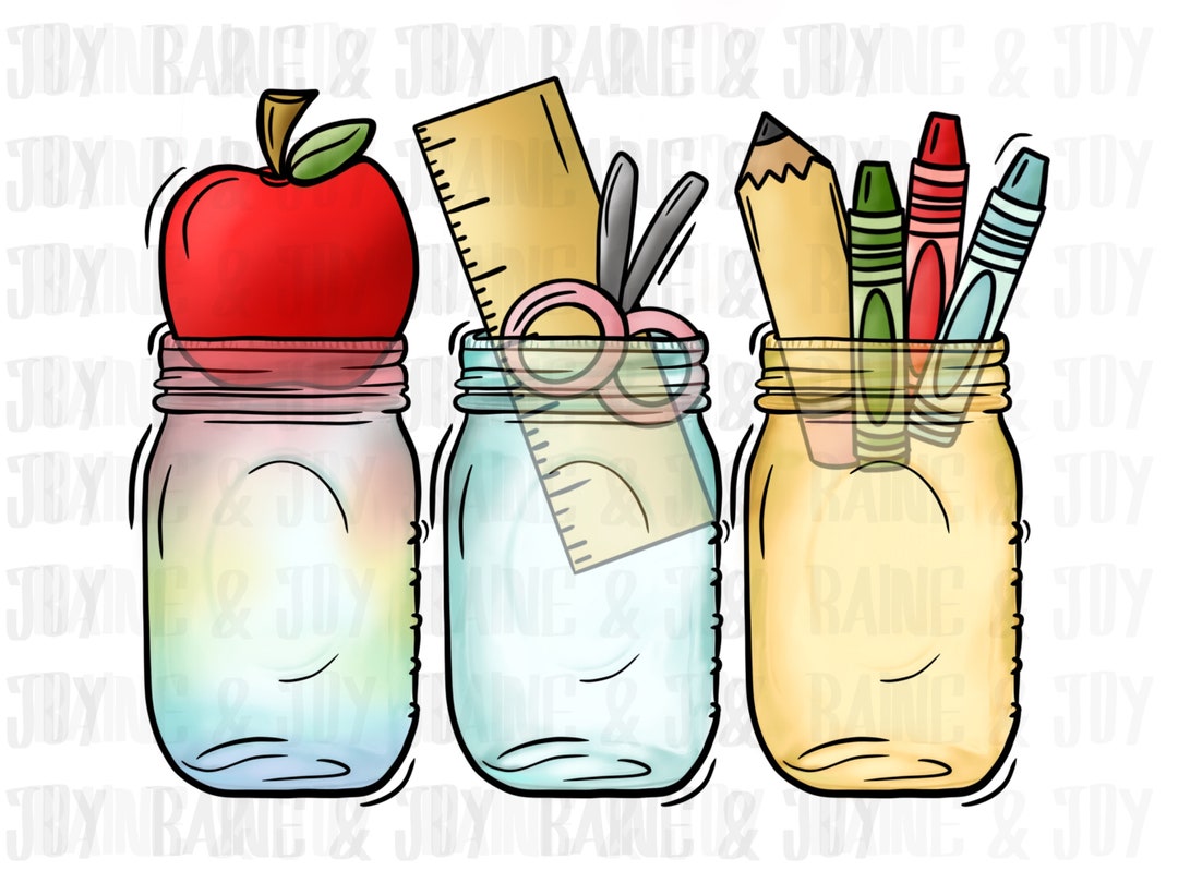 School Jars Design, Teacher Png, Back to School Png, Kids Back to ...