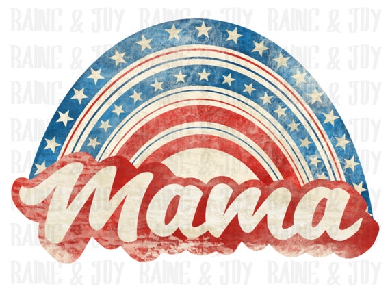 Vintage Mama png Retro Mama png American mom png 4th of | Etsy