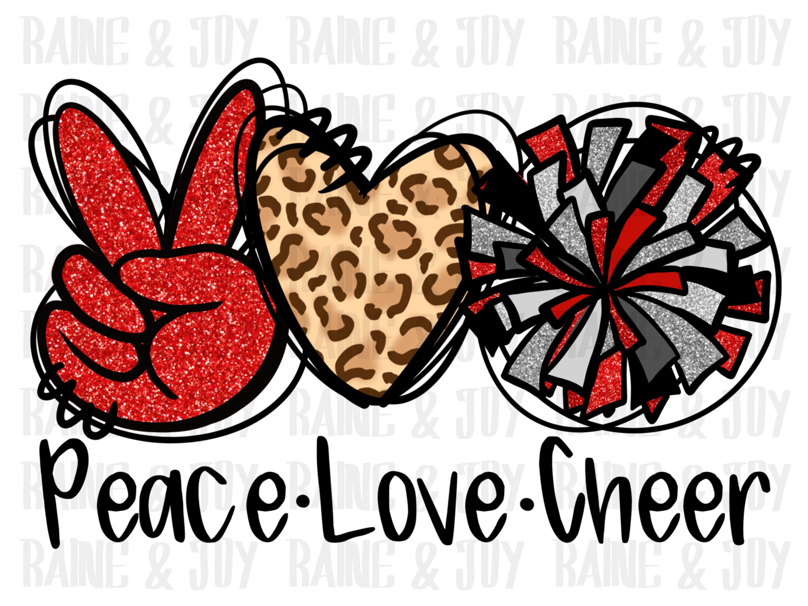 Peace Love Cheer Png Cheer Sublimation Designs Downloads | Etsy
