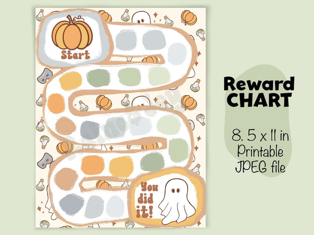 Fall Reward Chart for Kids, Reward Chart Template, Printable, Pumpkin ...