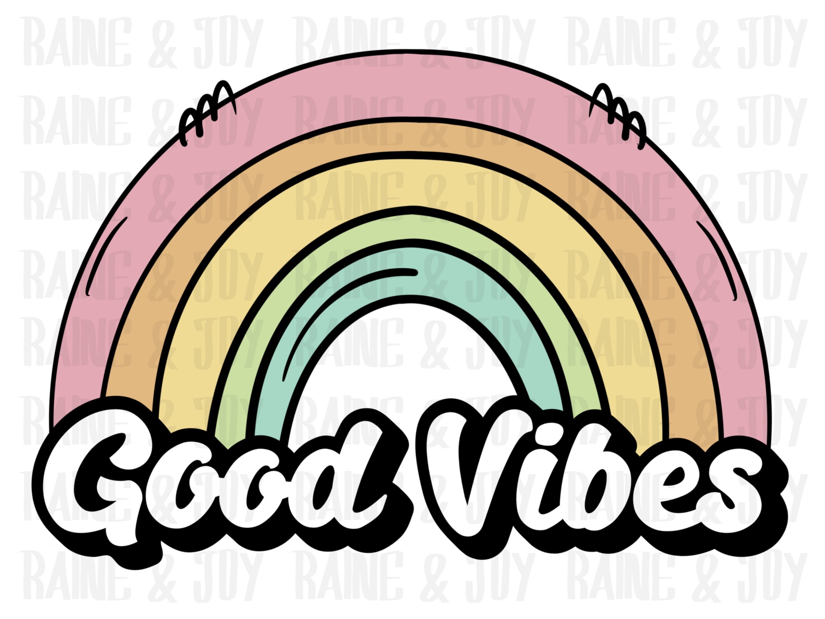Good Vibes Png Retro Rainbow Png Spring Png Sublimation - Etsy
