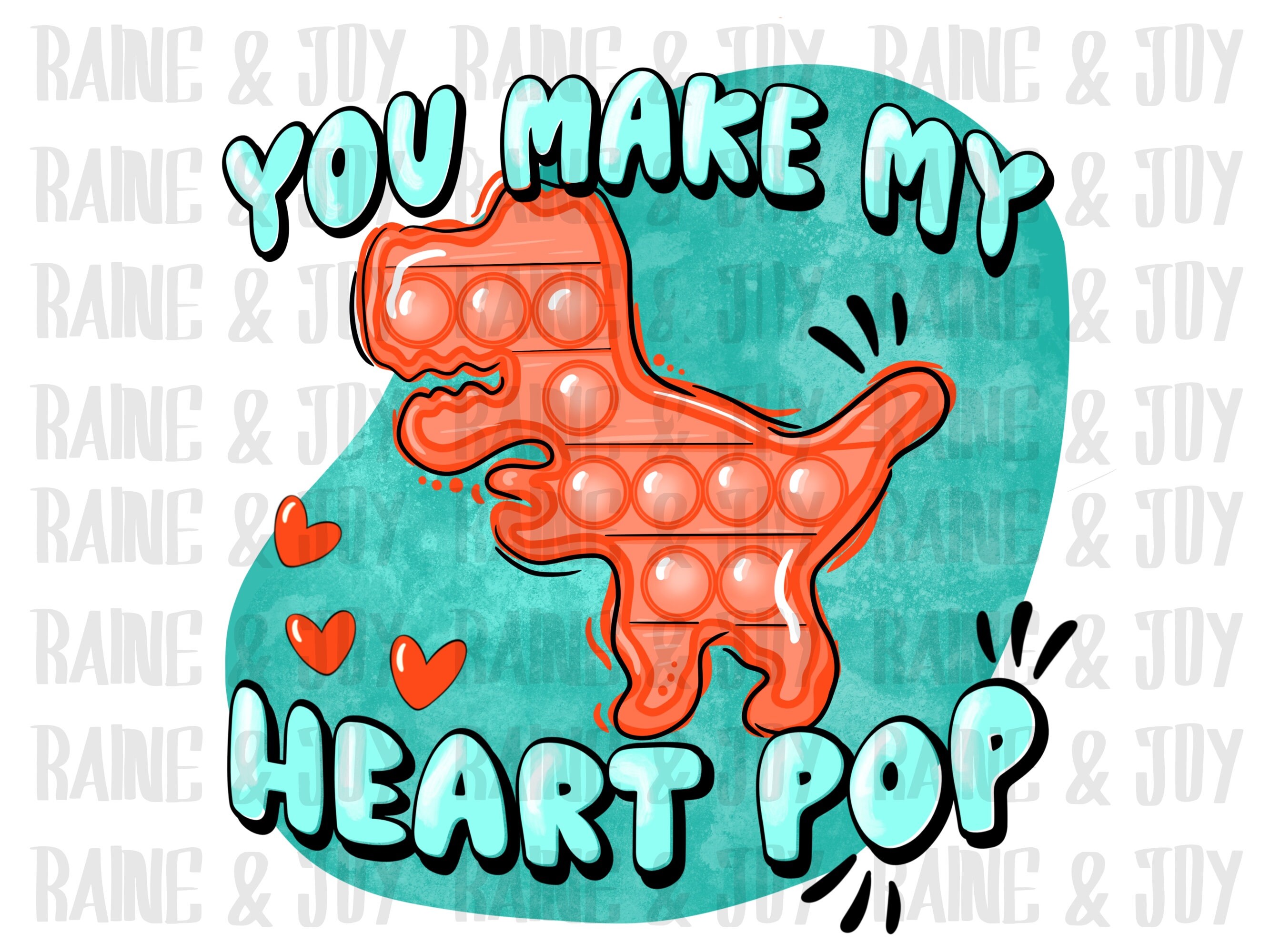 Kids Valentines Png Pop It Valentines Png You Make My Heart | Etsy