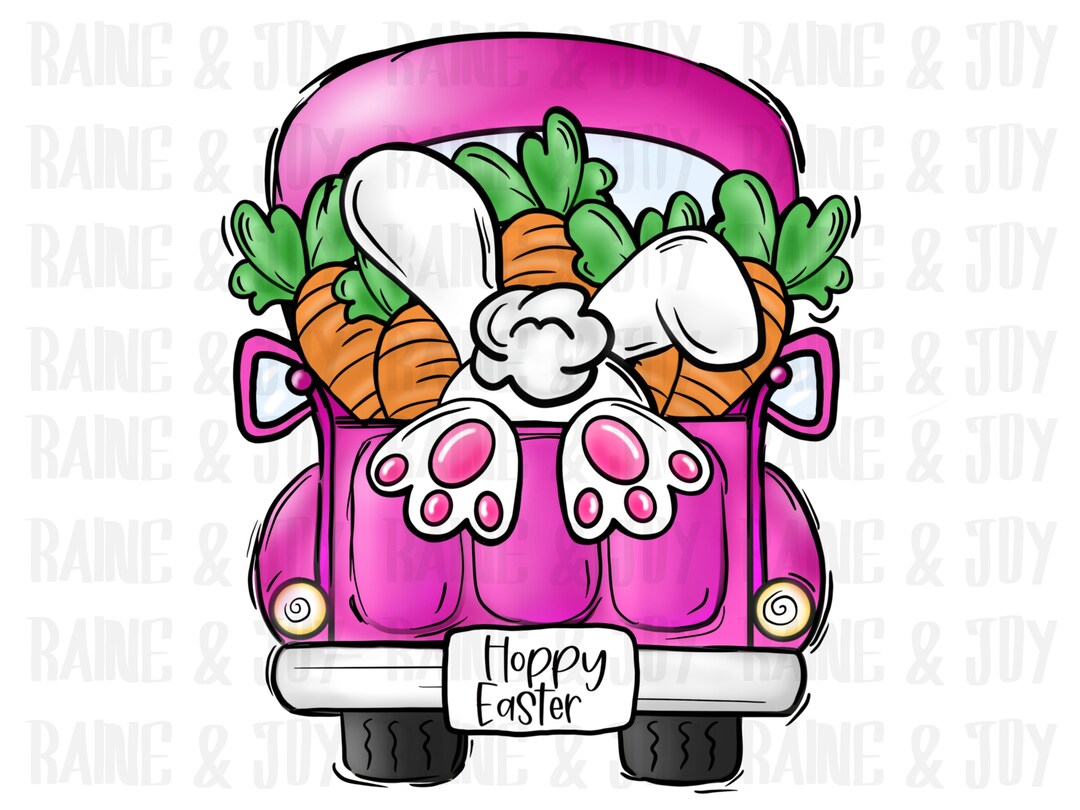 Easter Truck With Bunny Png, Easter Png, Easter Truck Png, Sublimation ...