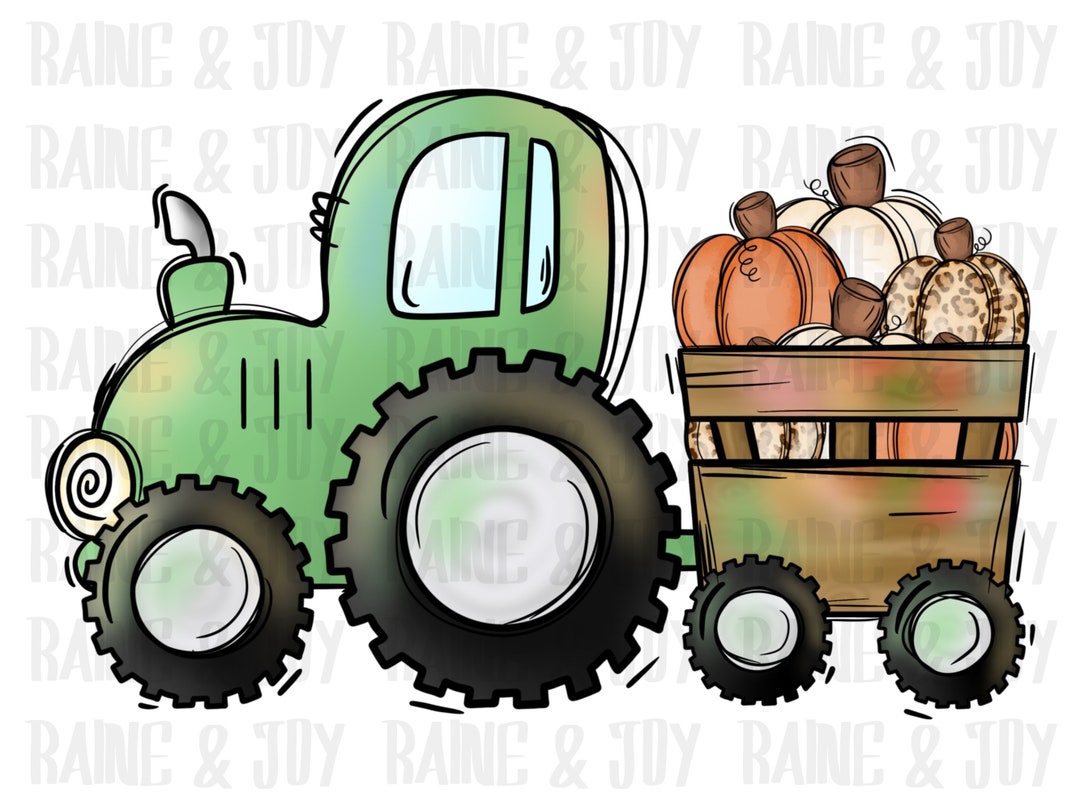 Pumpkin Tractor Png, Kids Fall Png, Thanksgiving Png, Fall Png ...