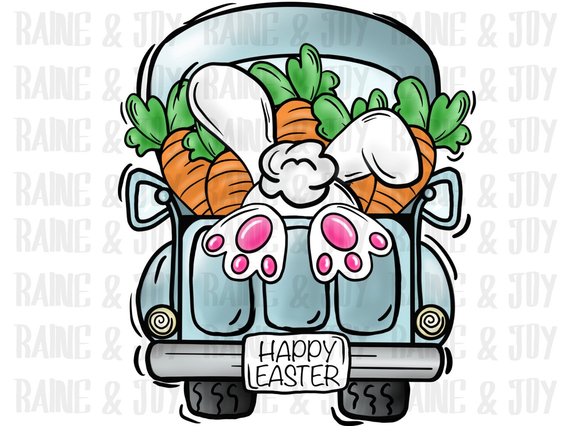 Easter Truck With Bunny Png Easter Png Easter Truck Png | Etsy