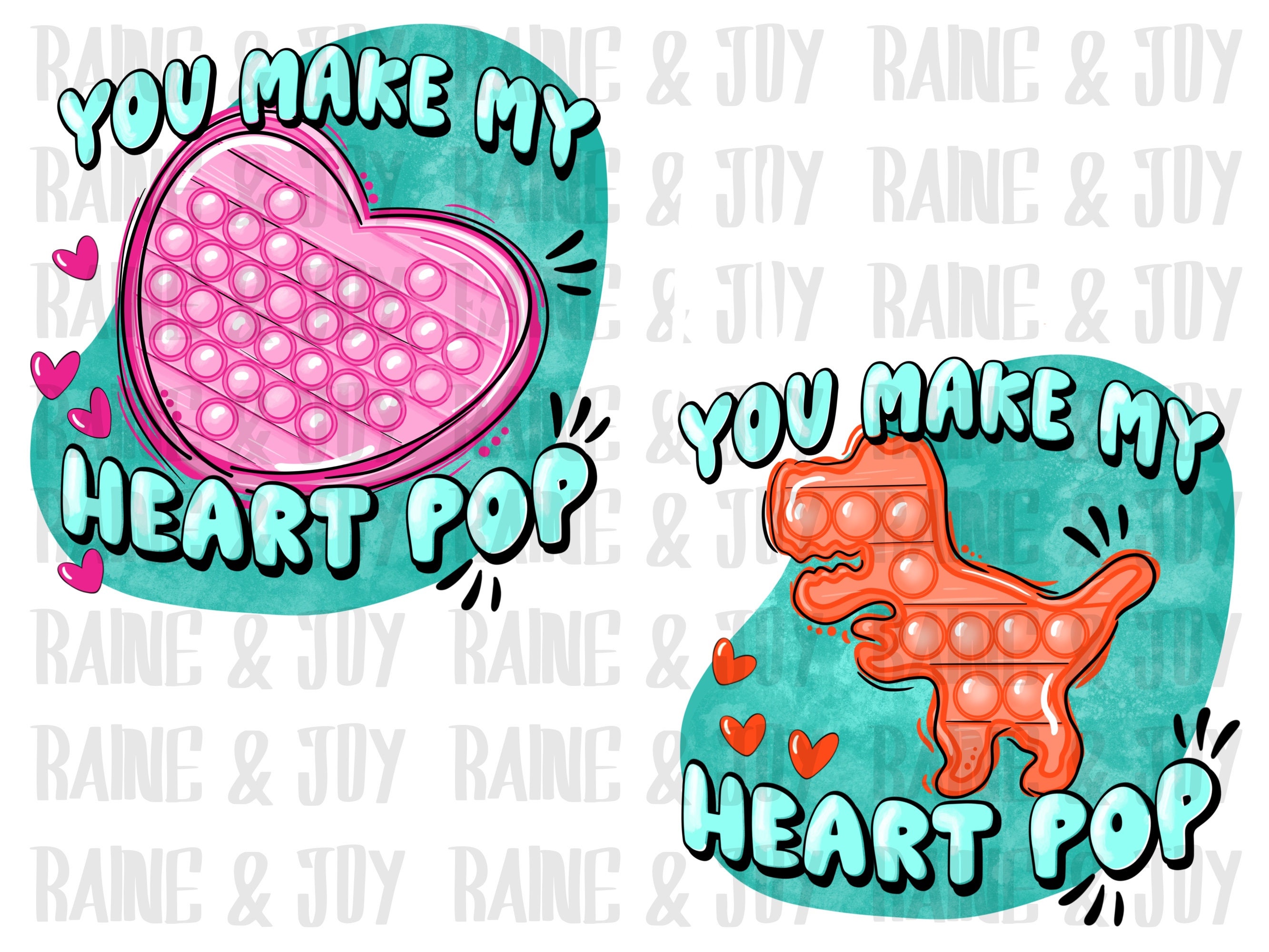 Kids Valentines Png Pop It Valentines Png You Make My Heart - Etsy