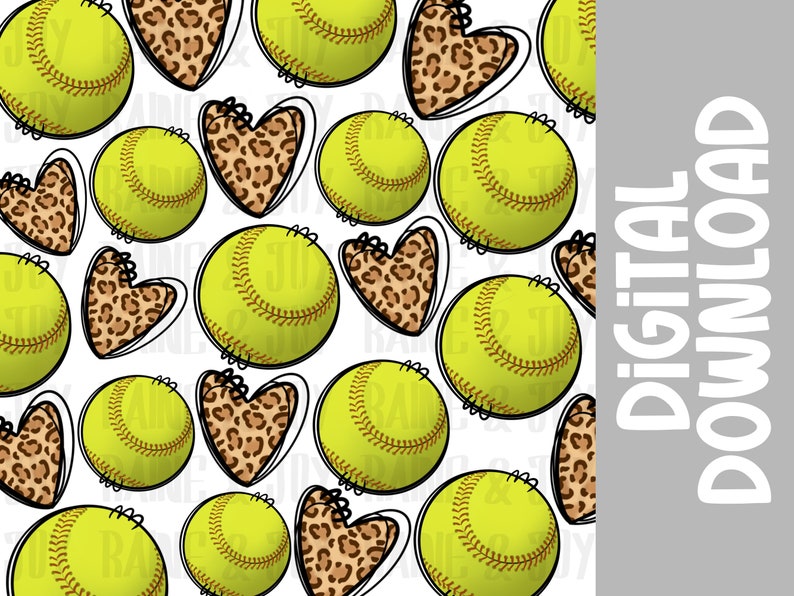 Softball Leopard Png Sublimate Download Digital Paper - Etsy