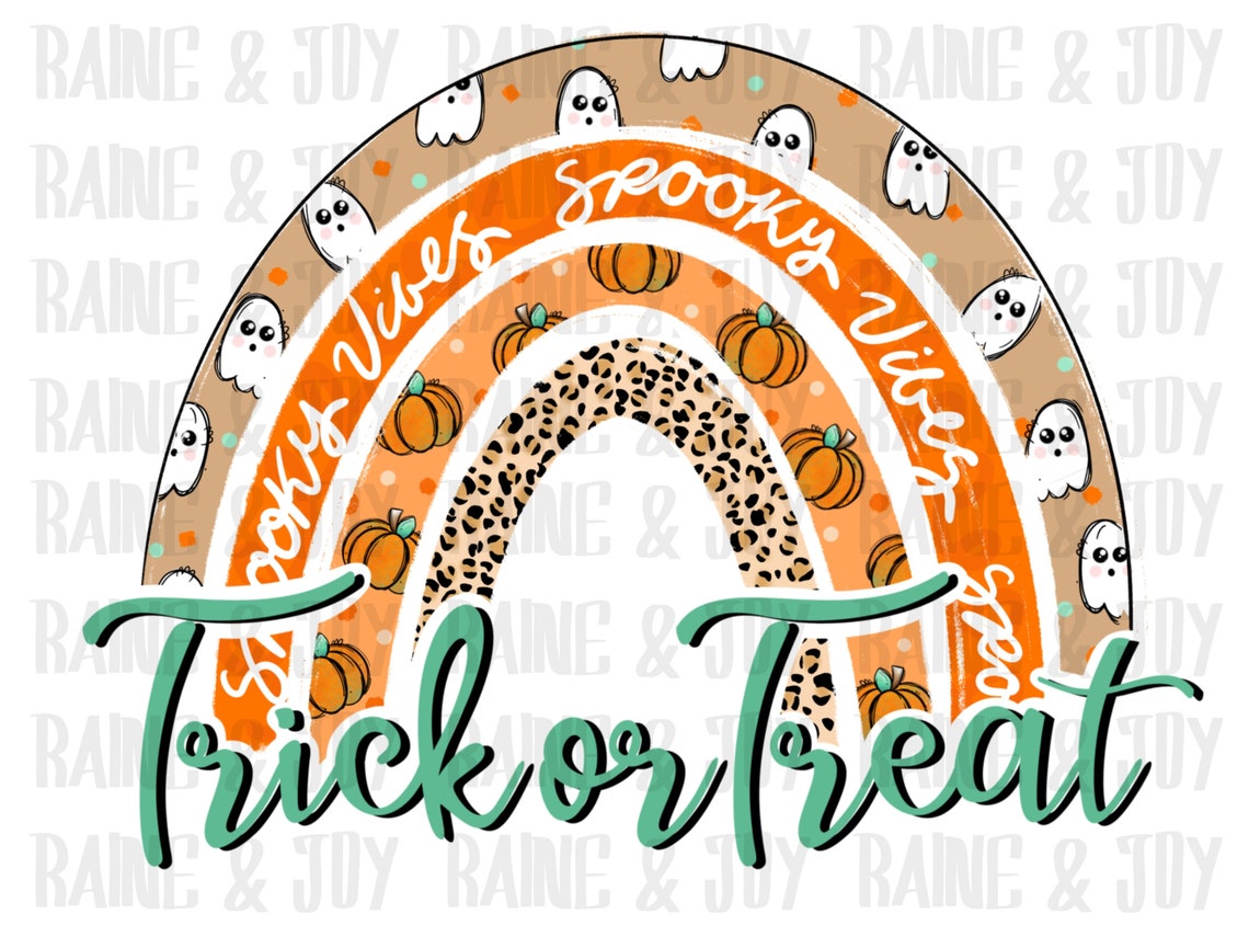 Trick or Treat Rainbow Png Halloween Png Trick or Treat Png | Etsy