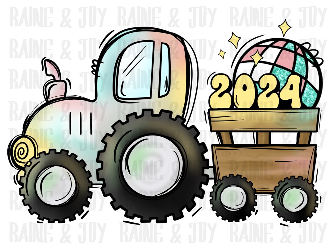 New Years Tractor Png, New Years Png, 2024 Png, Sublimation Designs ...