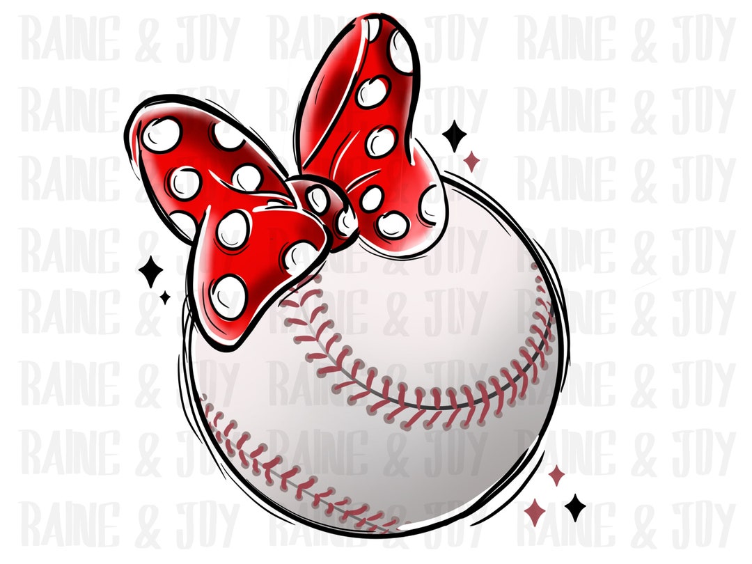 Baseball Png Sublimation Designs Downloads Red Bow Png - Etsy