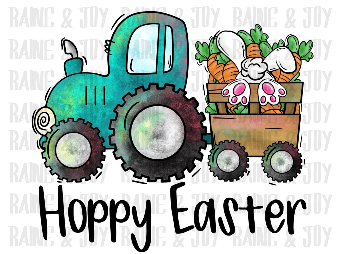 Easter Tractor With Bunny Png Easter Png Hoppy Easter Png - Etsy