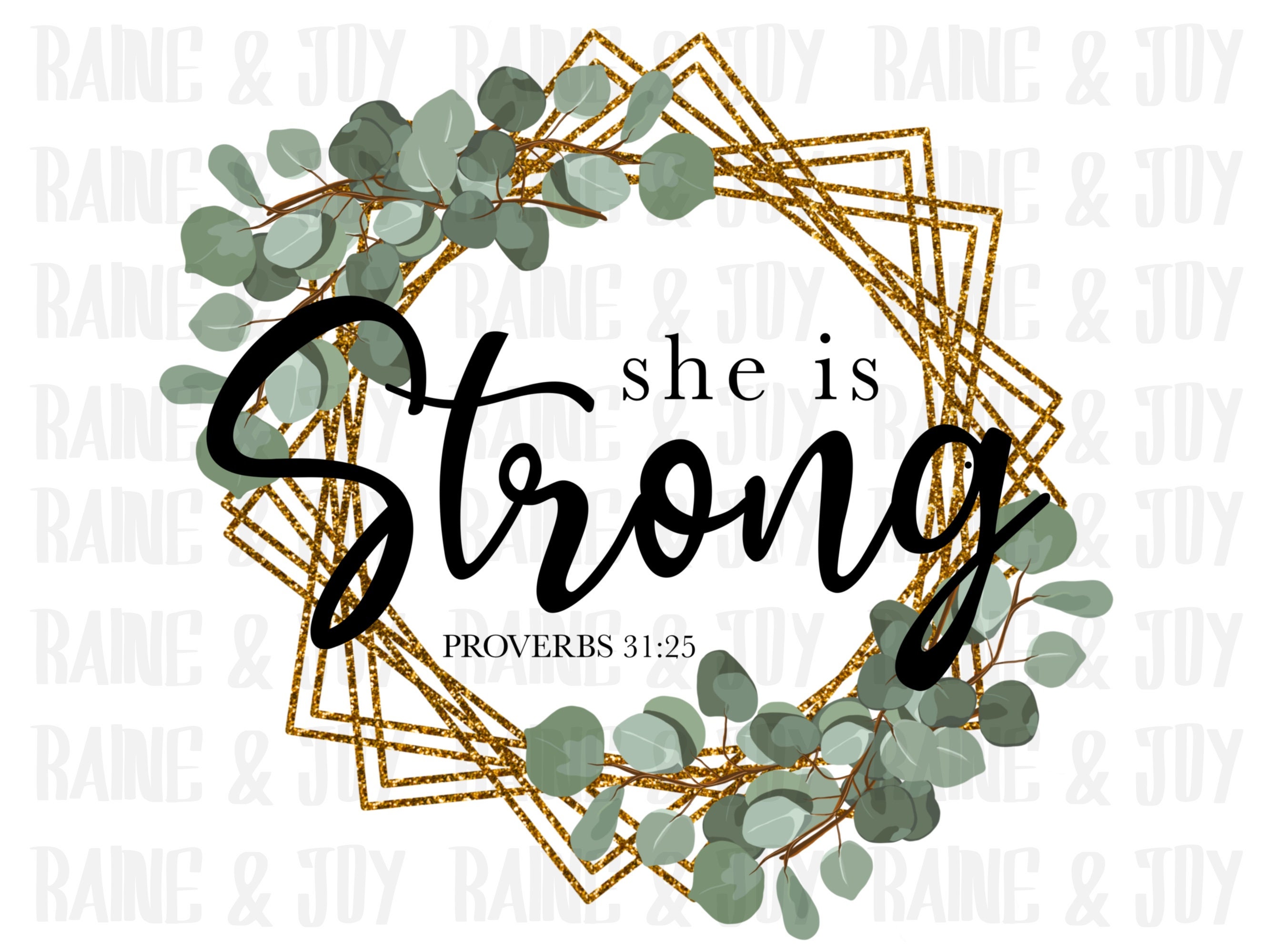 She is Strong Png Scripture Png Scripture Png for | Etsy