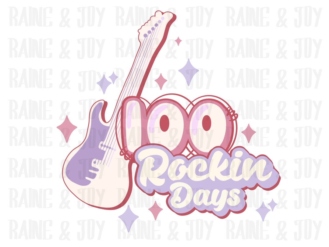 Rockin 100 Days Png, Little Girl 100 Days of School Png, Cute 100 Days ...