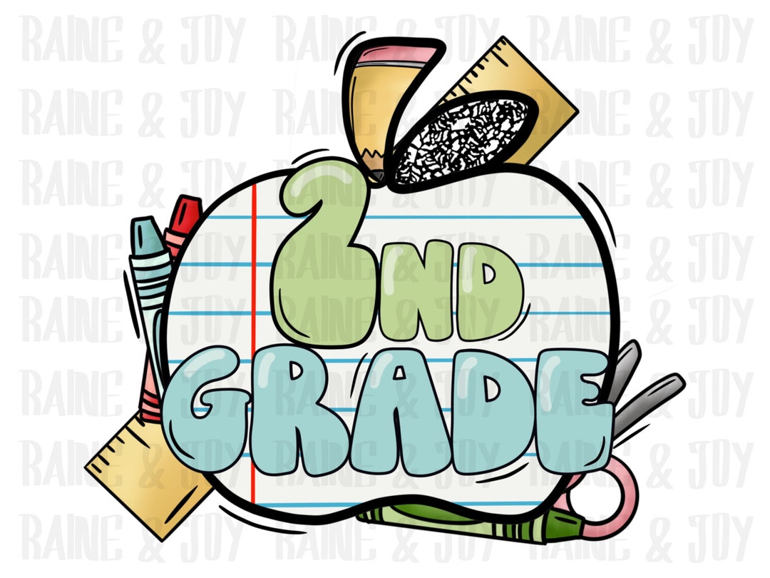 Second Grade Png, Back to School Png, 2nd Png, Teacher Sublimation ...