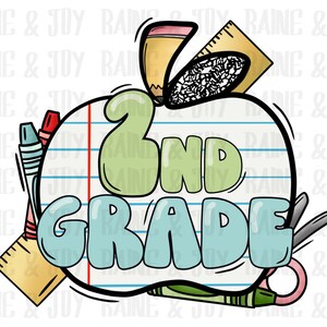 Second Grade Png, Back to School Png, 2nd Png, Teacher Sublimation ...