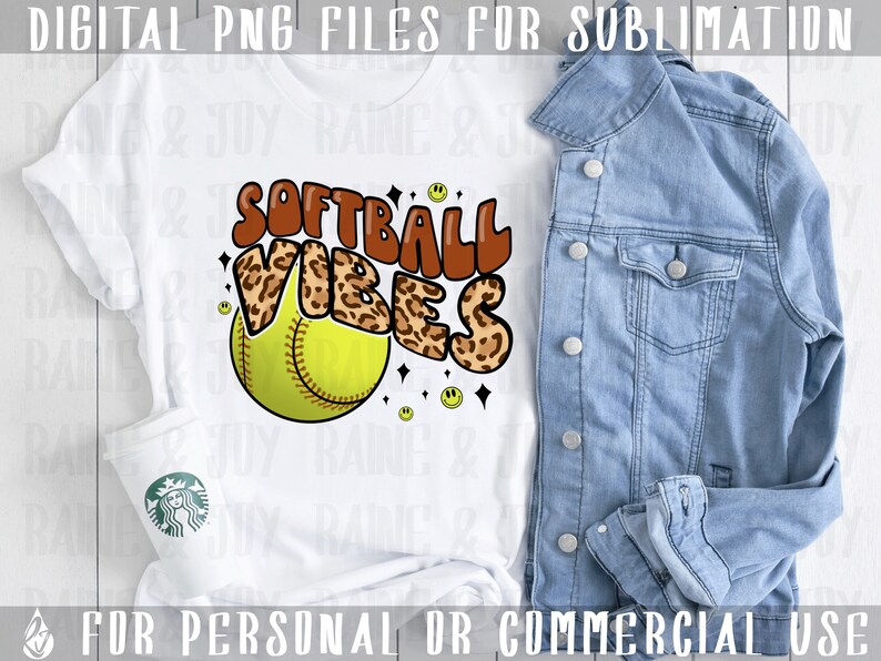 Softball Vibes Png Retro Png Softball Sublimation Designs | Etsy