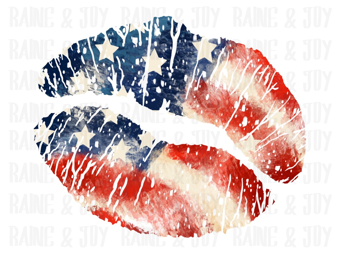American Flag Lips Png Patriotic Png Lips Png 4th of July - Etsy