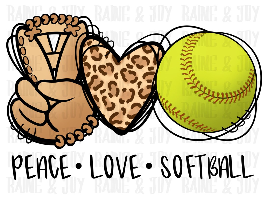 Peace Love Softball Png, Softball Sublimation Designs Downloads ...
