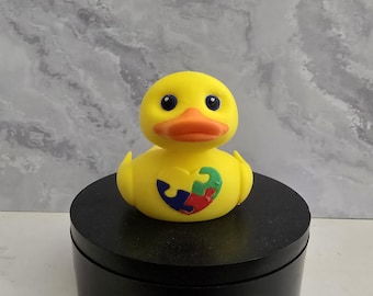 Puzzle Piece Duck, Autism Awareness Duck, One of a Kind Resin Duck ...