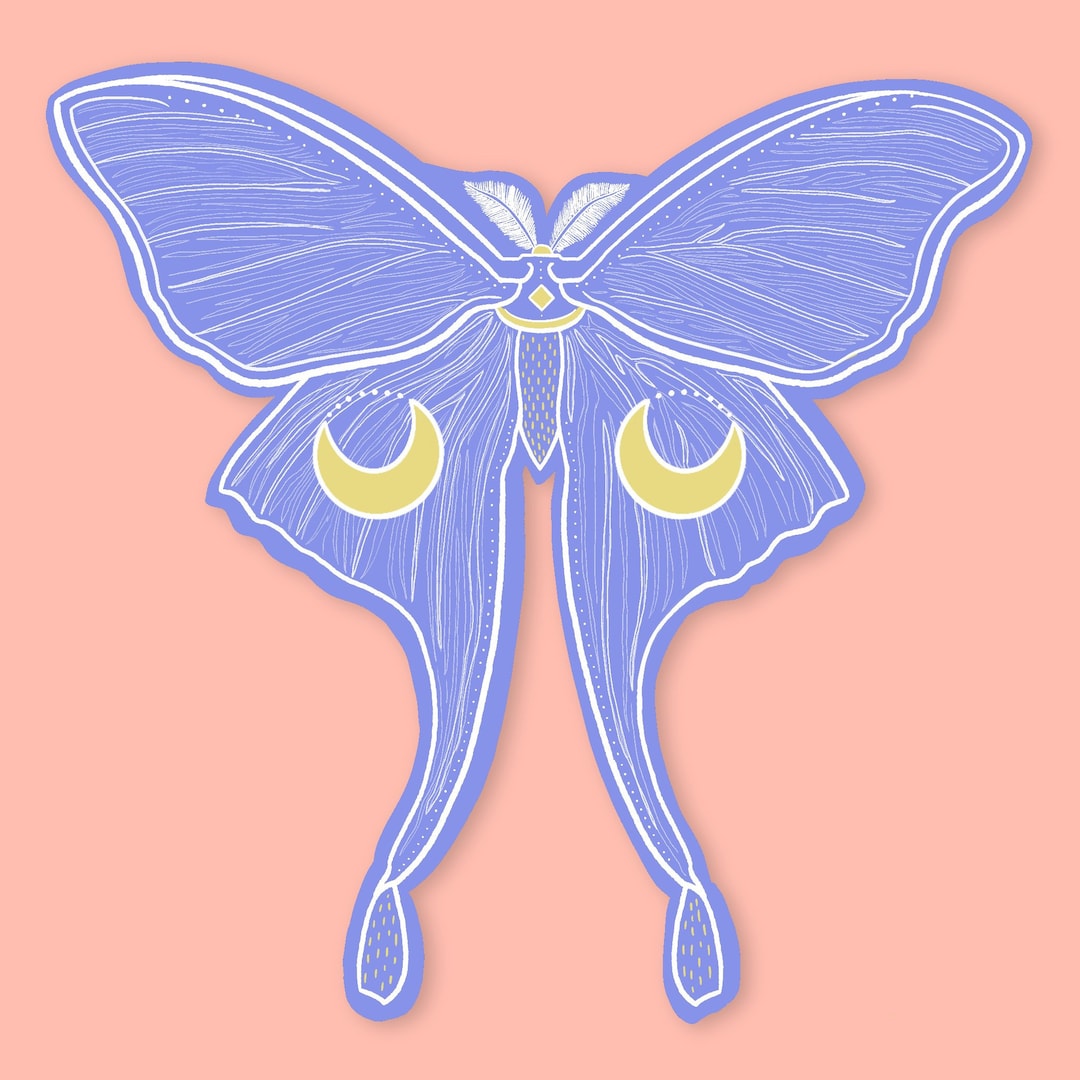 Purple Luna Moth Sticker - Etsy