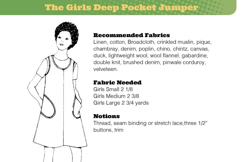 Vintage Sewing PATTERN Easy Girls or Teens Boho Deep Pocket - Etsy